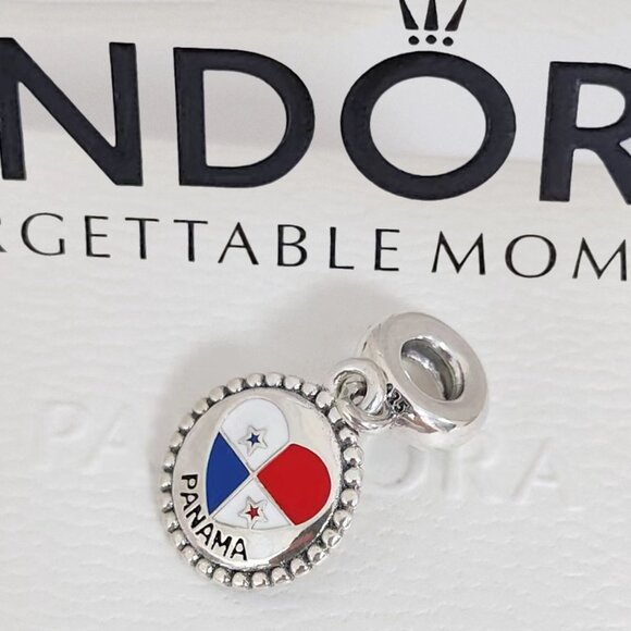 Pandora | Jewelry | Pandora Panama Flag Exclusive Dangle Charm Travel ...
